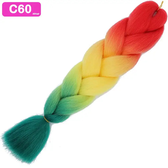 C60 Rusta Ombre Red Yellow Green 24 Inch Braiding Hair – Afrihair